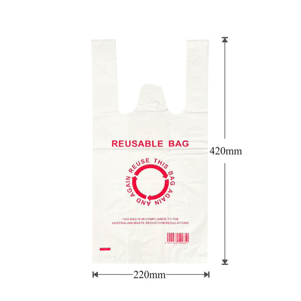 Printed - Reusable (40um) Heavy Duty Plastic Singlet Carry Bags ...